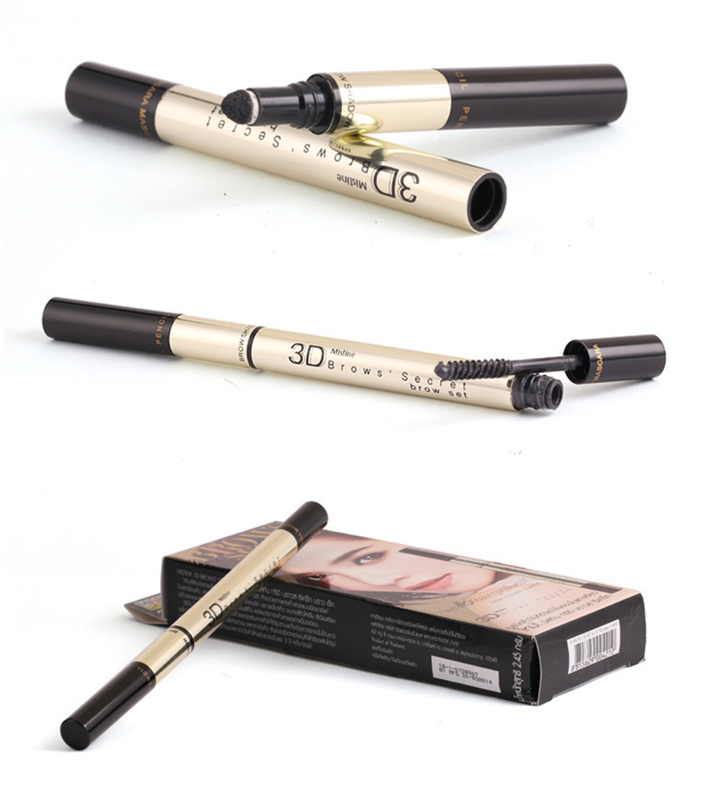 泰国Mistine 3D眉笔 眉粉系列 防水防汗 H01 一字眉笔眉粉染眉膏三合一旋转套装/三色可选