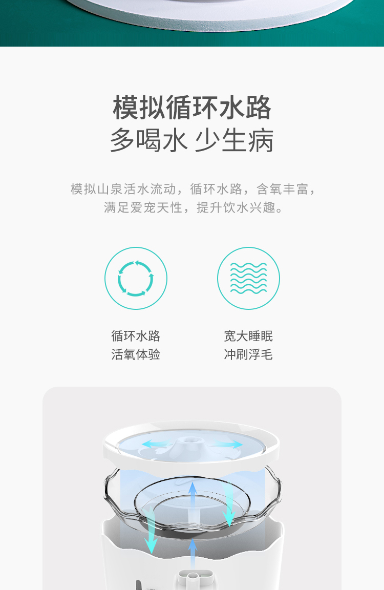 艾窝（AIWO）猫咪饮水机智能不漏电自动循环喝水器活水流动喂水滤芯狗狗用品 五叶草饮水机