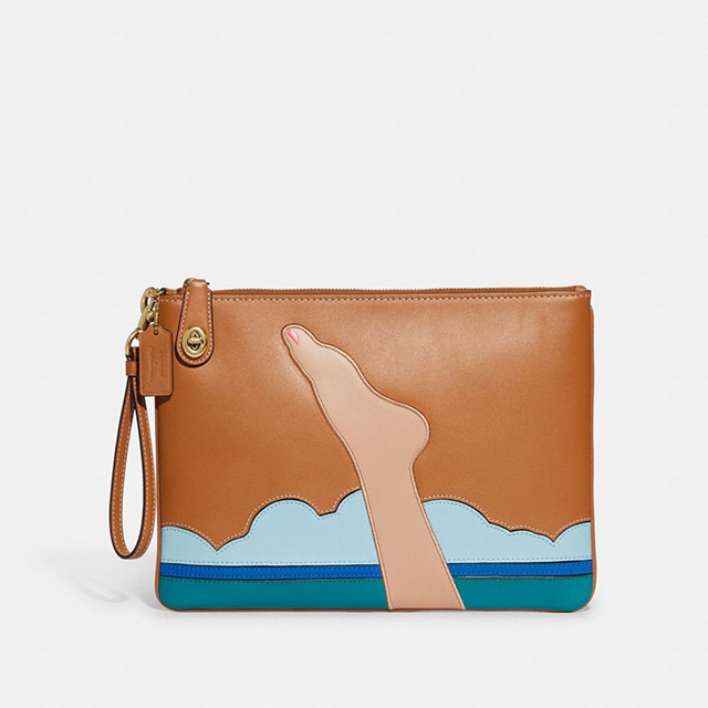 【全国专柜联保】【专享】【4月新品手拿包】COACH 蔻驰 C8722-IMTVE Corner Zip 16 老花趣味印花蝴蝶水果花 手拿包 ...